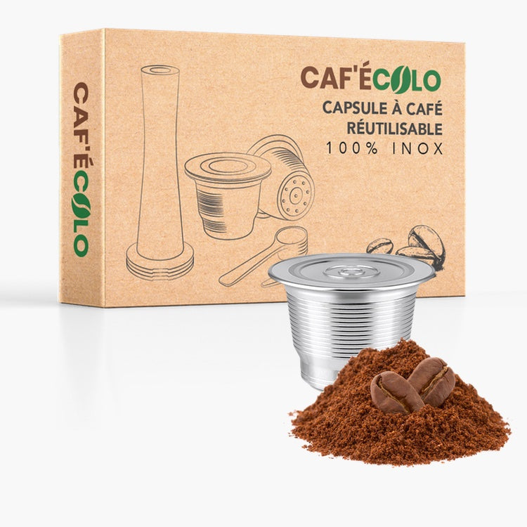 Capsule nespresso rechargeable zéro déchet à couvercle vissé par Cafec ...
